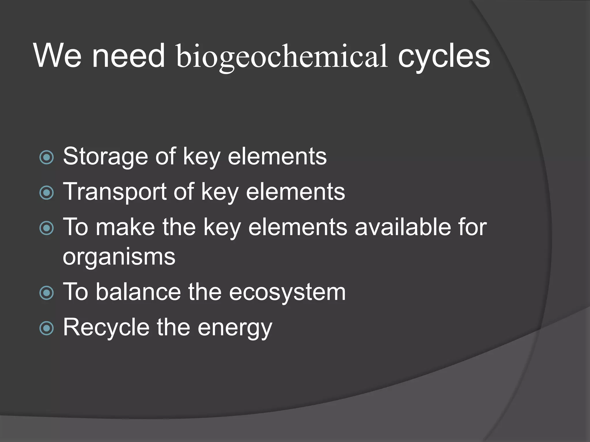 Biogeochemical cycle; Introduction and description | PPT