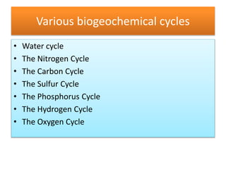 Biogeochemical cycle | PPTX