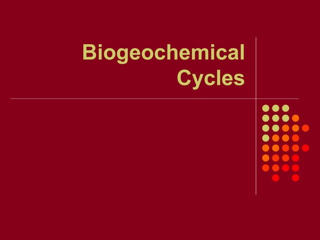 Biogeochemical Cycles | PPT | Chemistry | Science