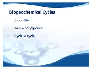 Biogeochemical cycles | PPT