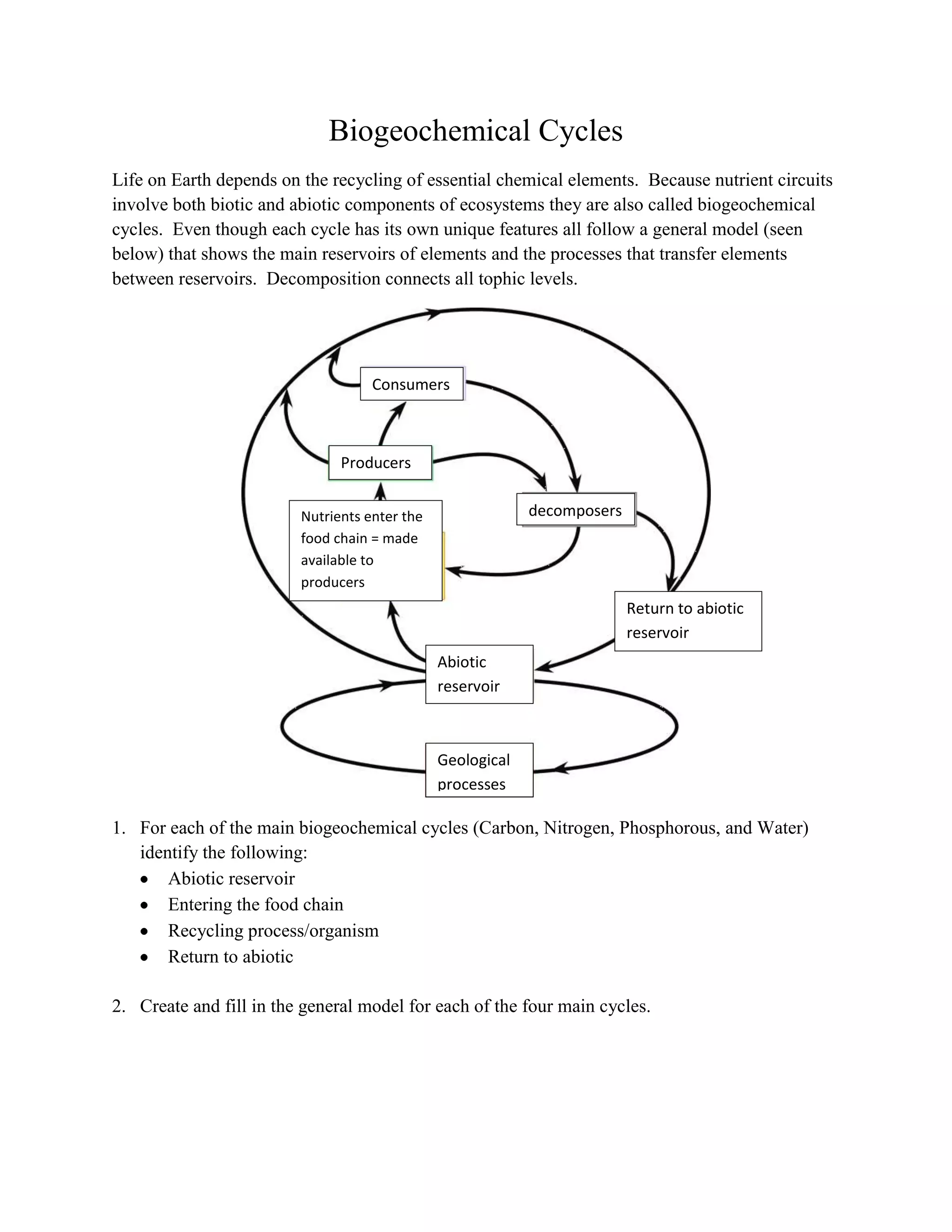 Biogeochemical cycles | DOCX