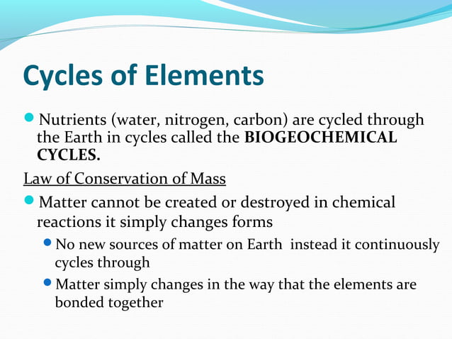 Biogeochemical Cycles: Natural Cycles of Elements | PPT | Indoor ...