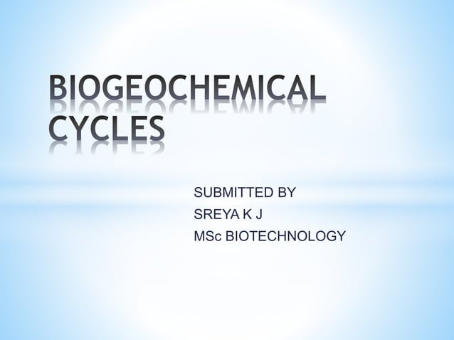 Biogeochemical cycles | PPT
