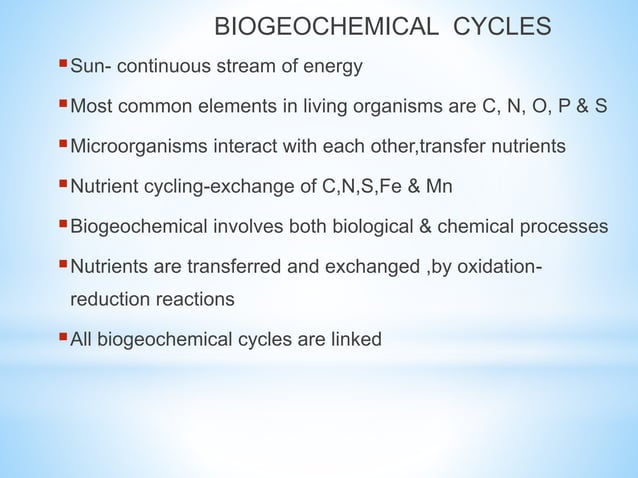 Biogeochemical cycles | PPT