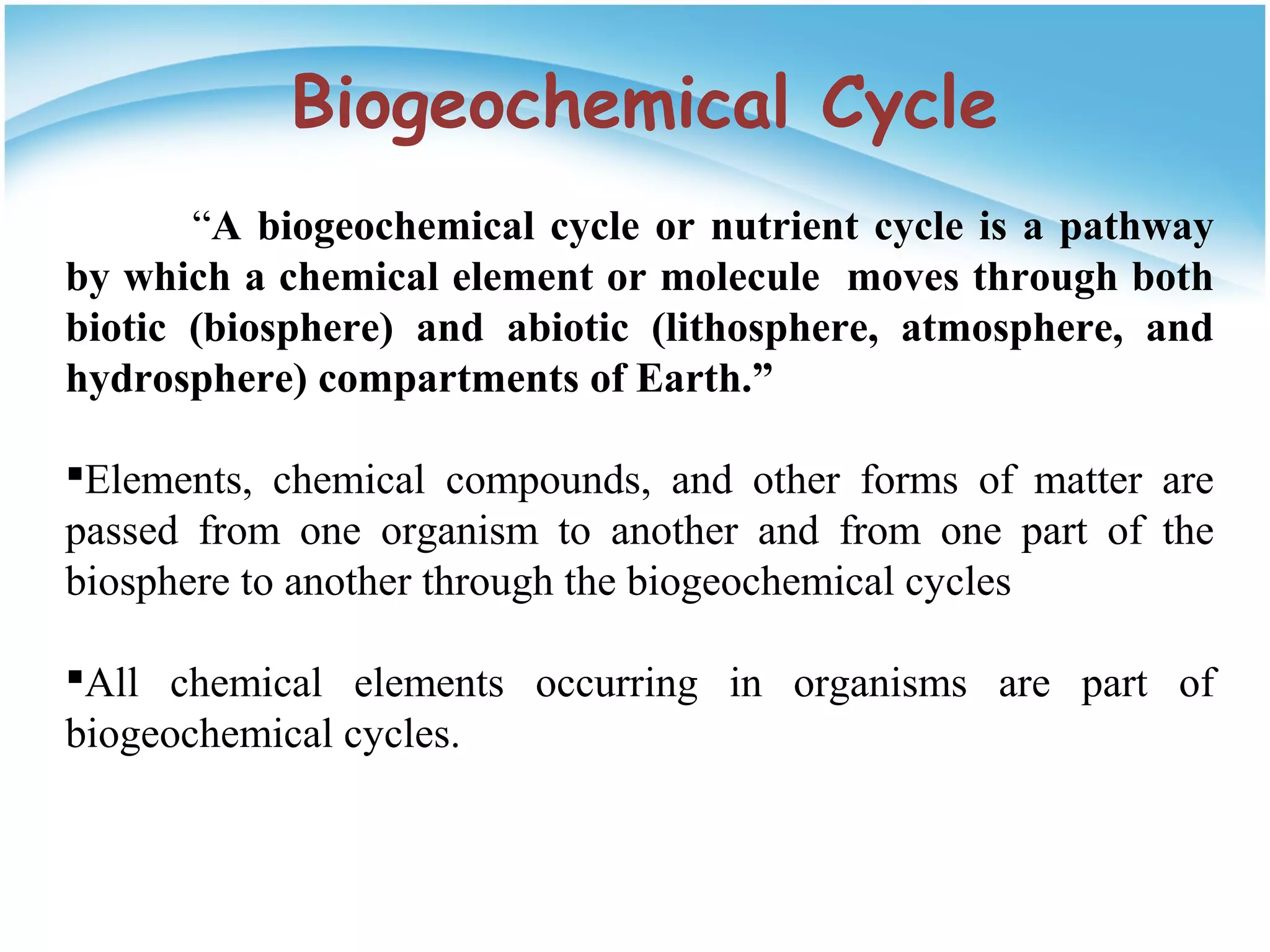 Biogeochemical cycles | PPT
