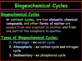 NUTRIENT CYCLING (biogeochemical_cycles).ppt