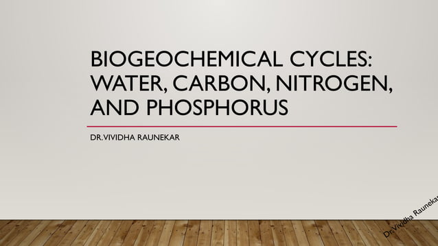 Biogeochemical cyclesWater Cycle, Carbon Cycle, Nitrogen Cycle, and ...