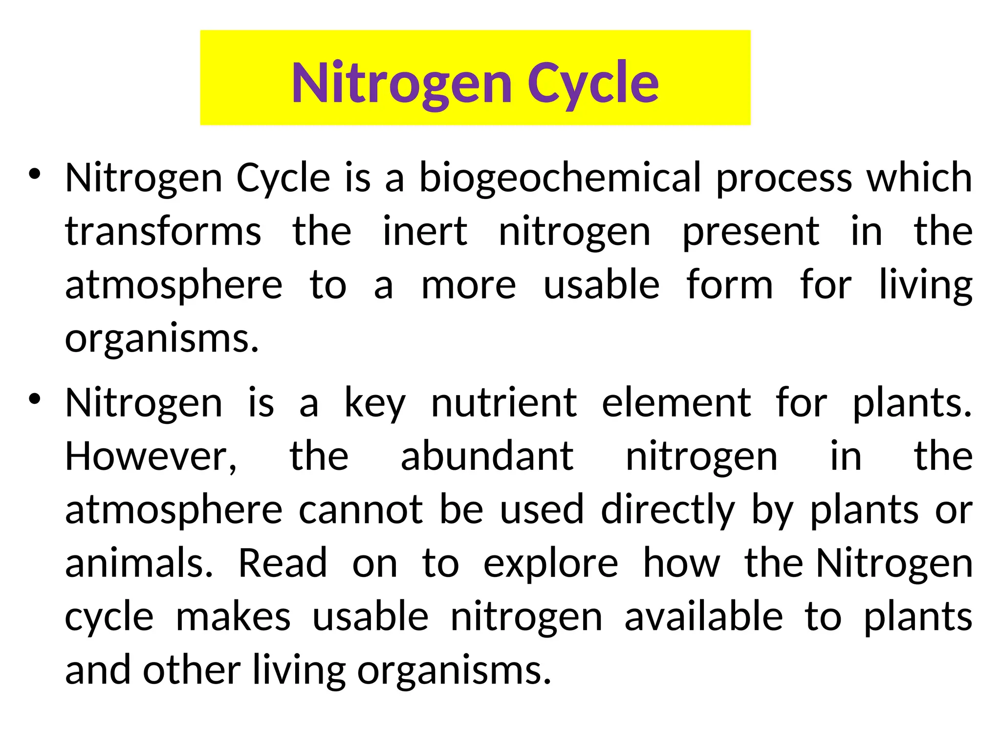Biogeochemical Cycles - Hydrological Cycle, carbon and Nitrogen,.ppt