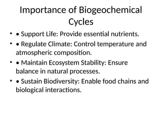 Biogeochemical cycles refer to the natural processes that recycle ...