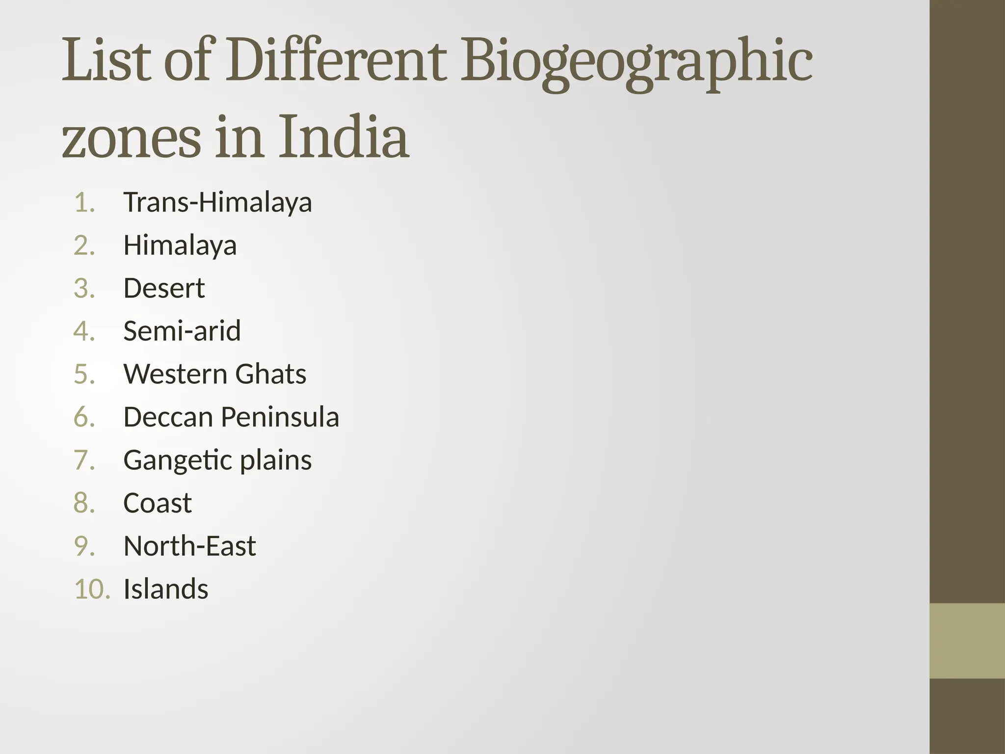 Biogeographic zones of India and the threats | PPTX