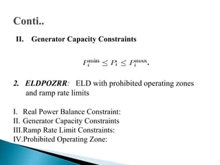 Biogeography based optimization for different economic load dispatch problems | PPTX
