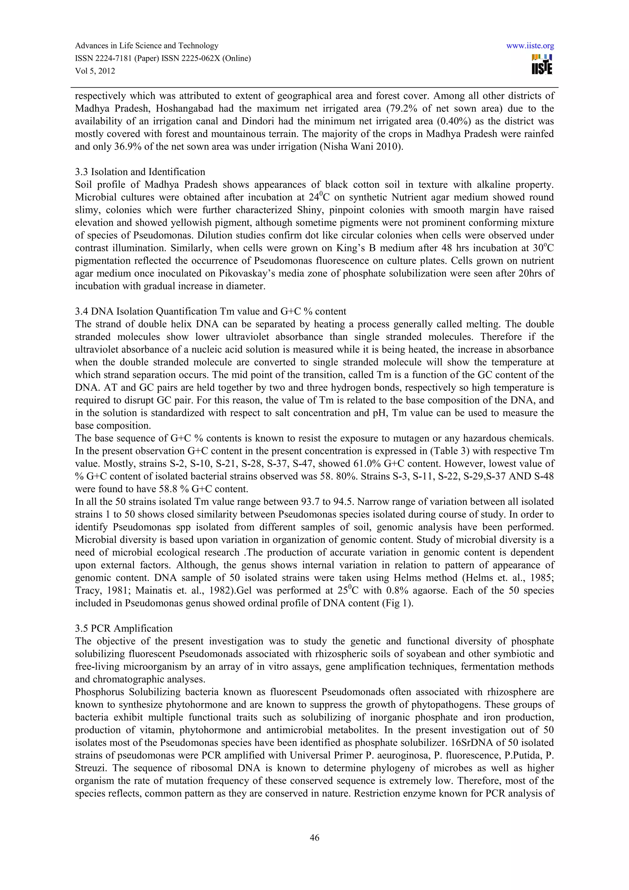 Biogeography and polyphasic approach of pseudomonas strains from ...