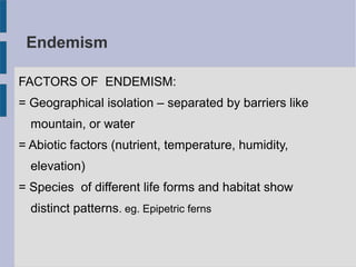 Biogerographyand ecology of ferns | PPT