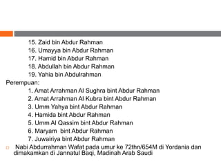 Biogfafi nabi abdurrahman bin auf | PPTX