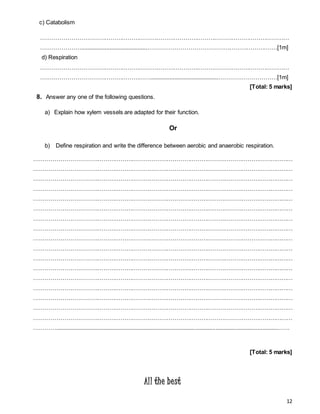 Bio grade 8 copy | DOCX | Chemistry | Science