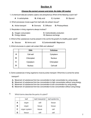 Bio grade 8 copy | DOCX | Chemistry | Science