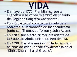 Biografía de Benjamín Franklin | PPT