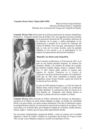 Biografía de Consuelo Álvarez Pool | PDF