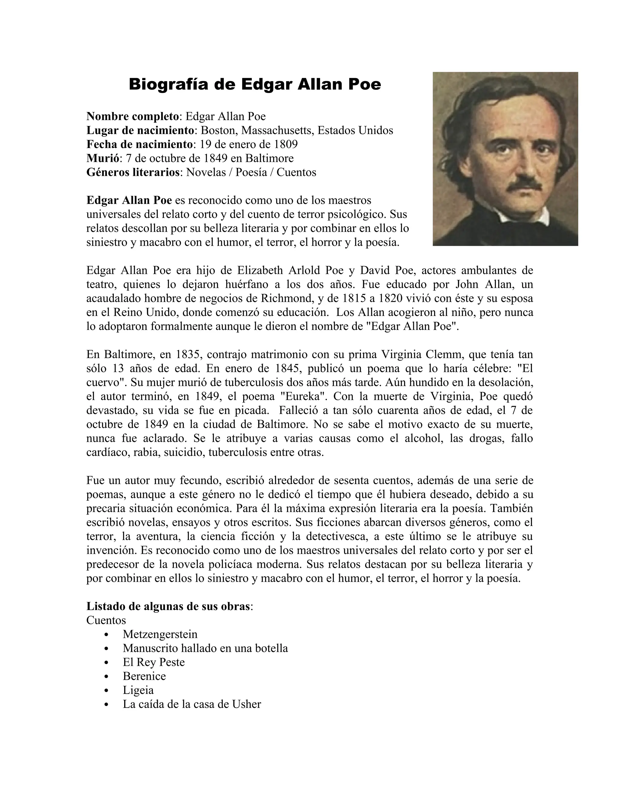 Biografía de Edgar Allan Poe autor .docx