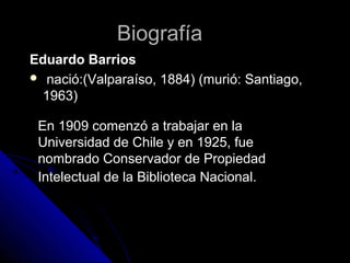 Biografía de eduardo barrios | PPT