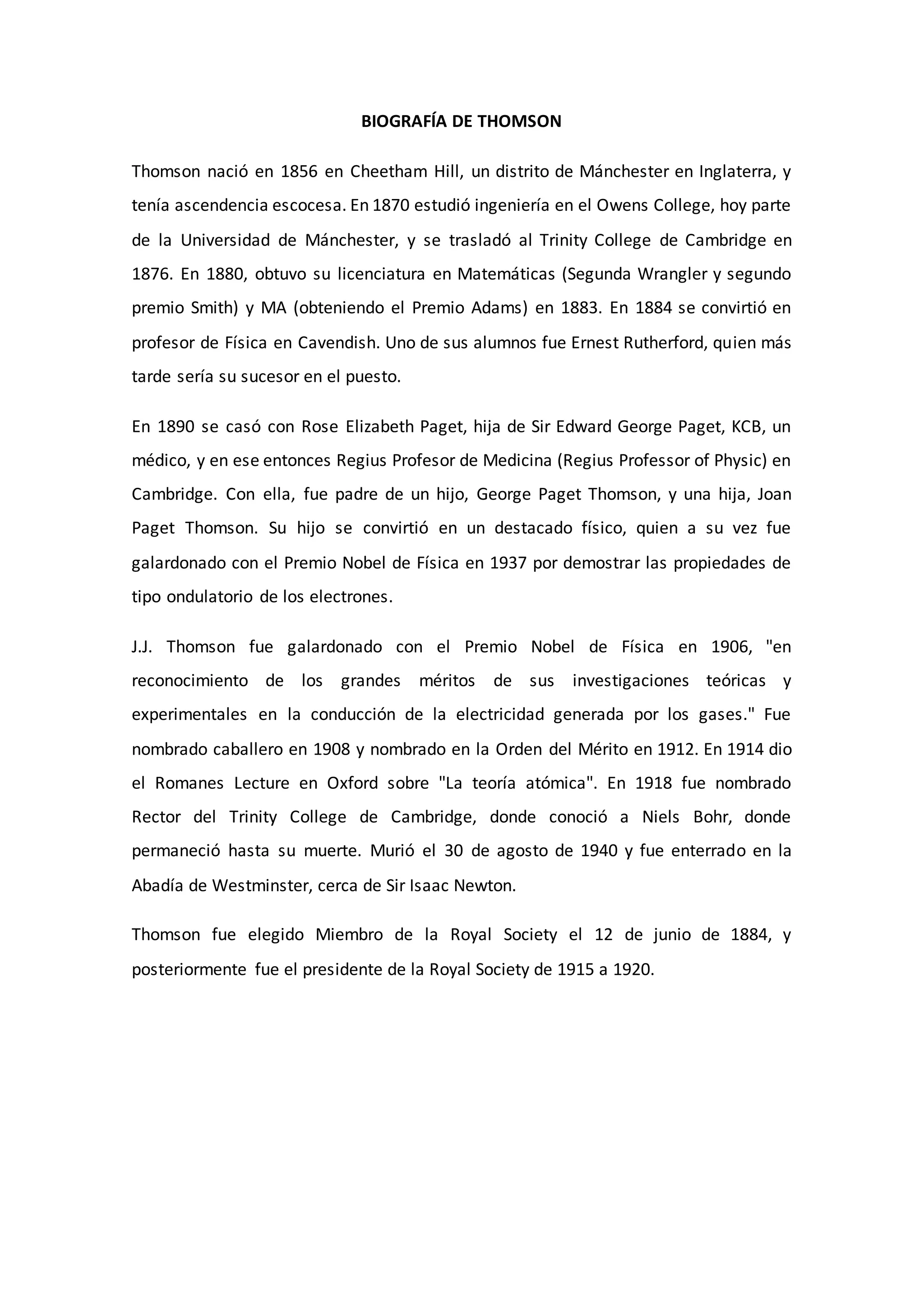 Biografía de thomson | DOCX