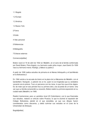 Biografía fernando botero | DOCX