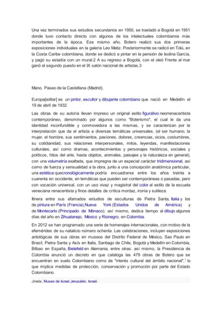 Biografía fernando botero | DOCX