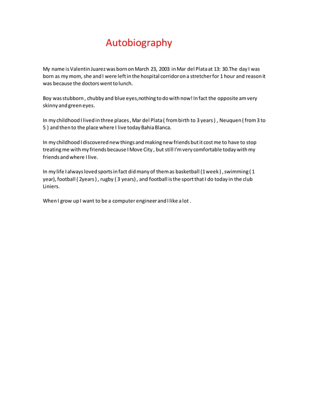 Autobiography | PDF | Free Download