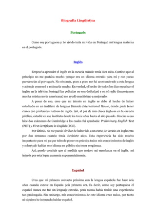 Biografía Lingüística | DOC