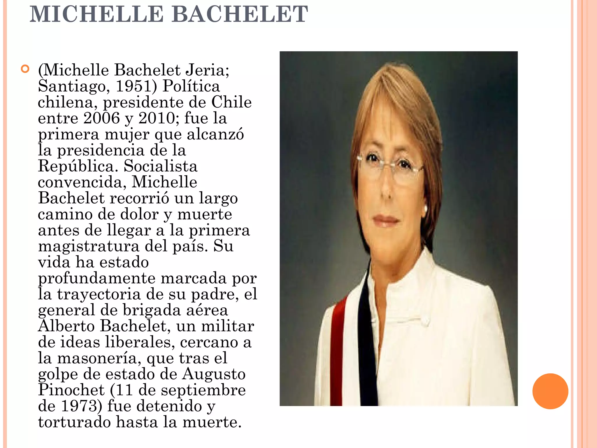 Biografía michelle bachelet | PPT