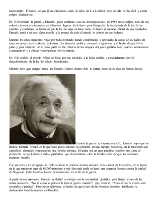 Biografía para niños albert einstein | DOCX