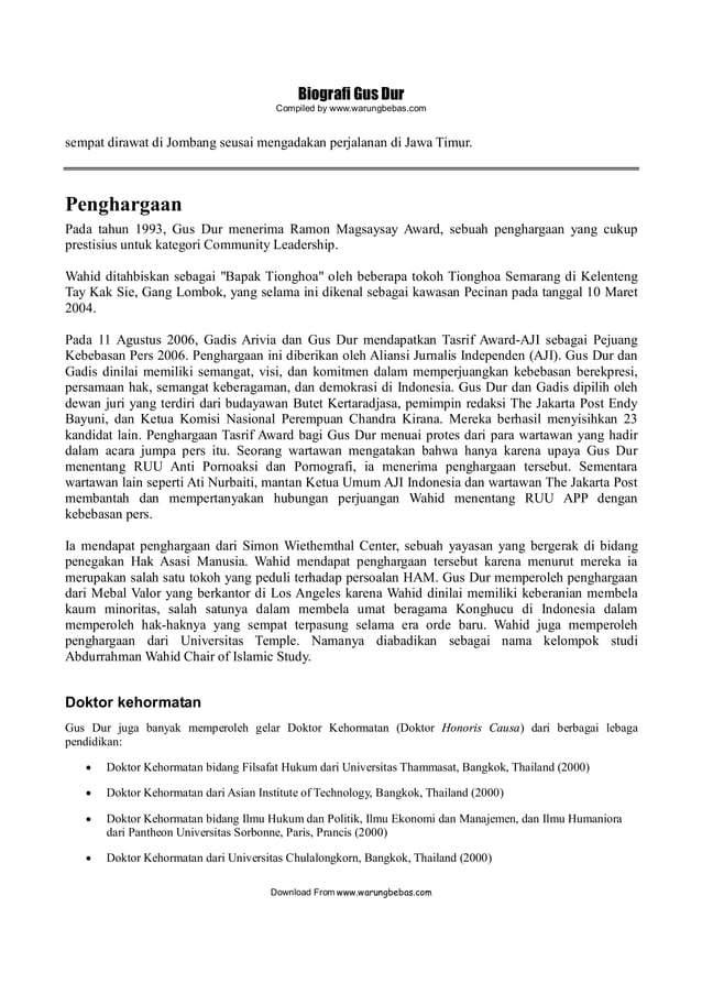 Biografi gus-dur | PDF