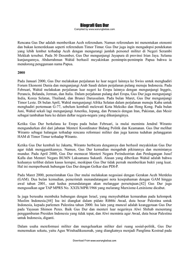 Biografi gus-dur | PDF