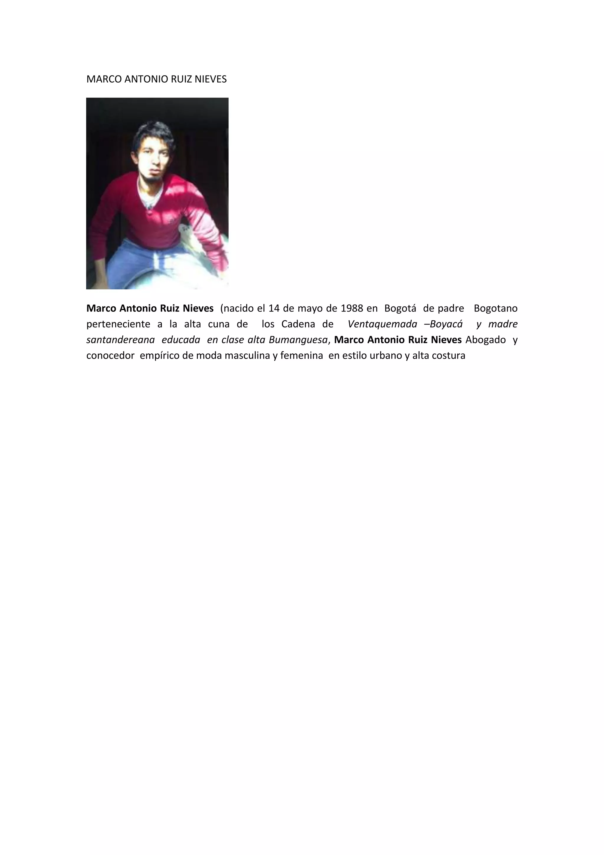 BIOGRAFIA MARCO ANTONIO RUIZ NIEVES | PDF