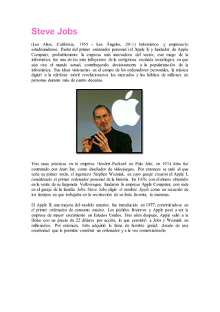 Biografia de Steve Jobs | DOCX