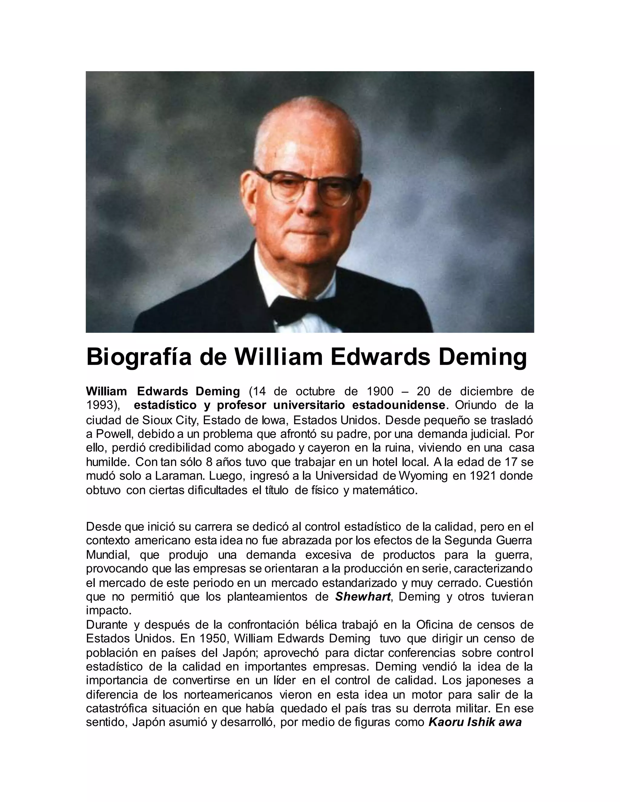 Biografía de William Edwards Deming | PDF