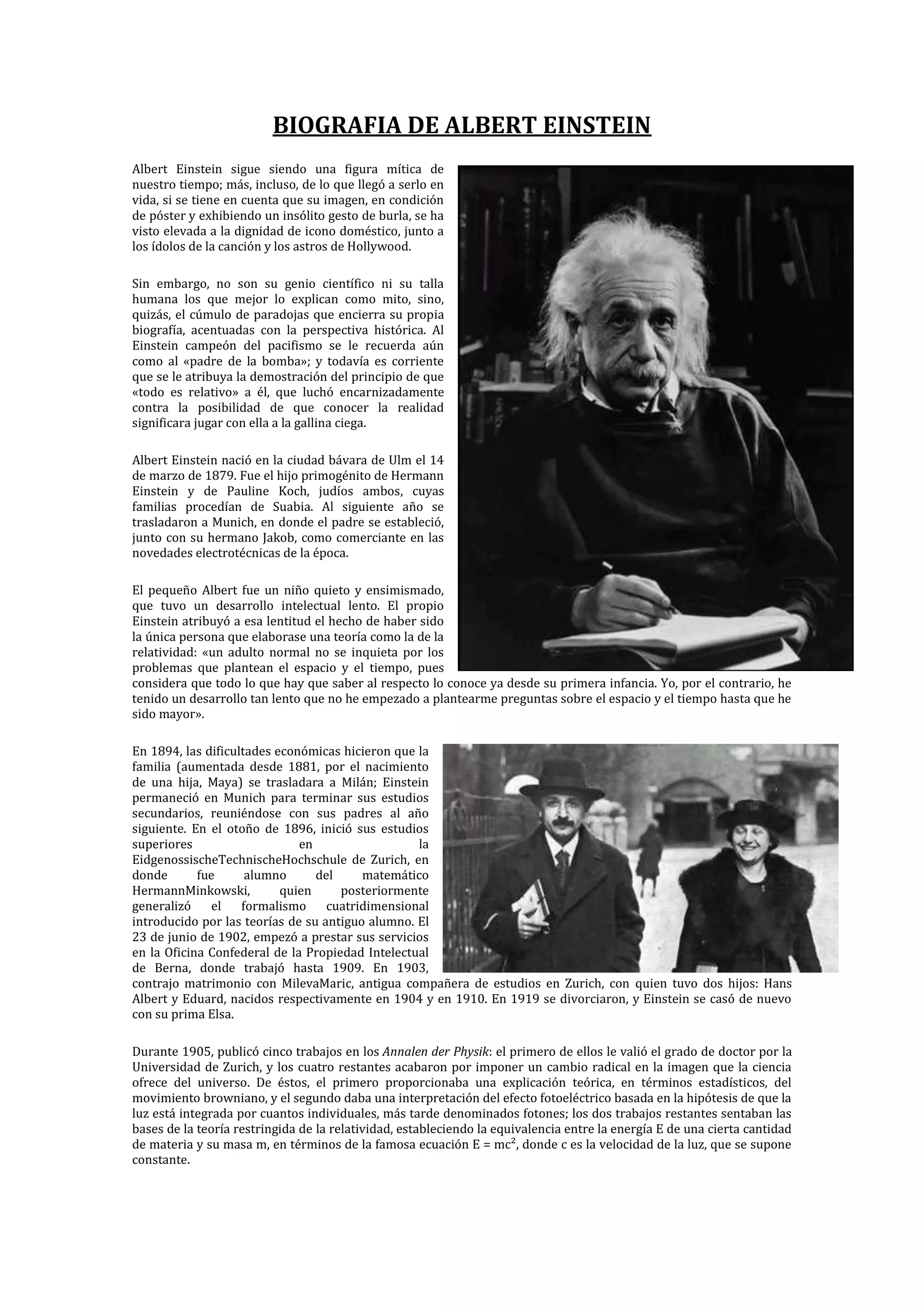 Biografia de albert einstein | DOCX | Science Fiction | Genres
