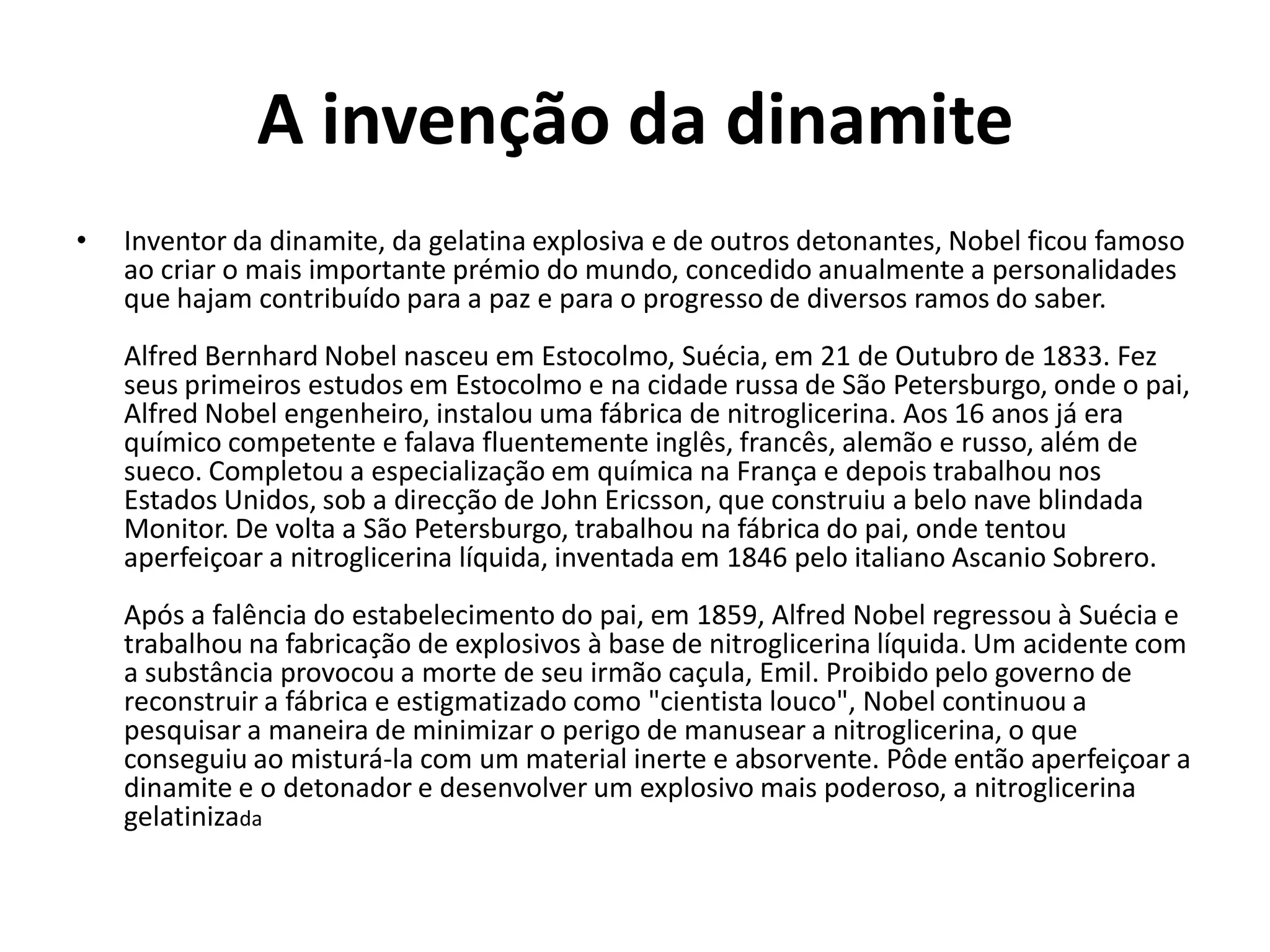 Biografia de alfred nobel | PPTX