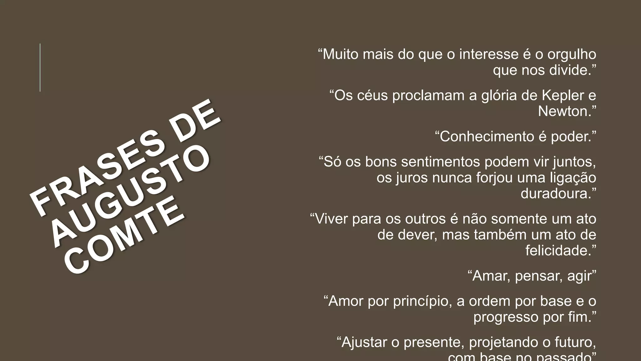 Biografia de augusto comte | PPT