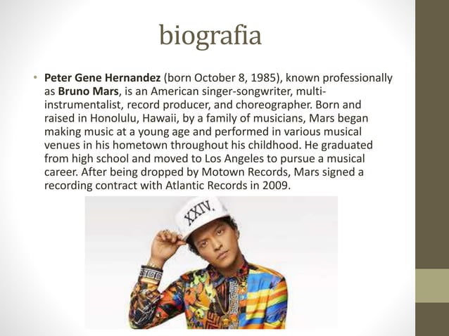 Biografia de bruno mars | PPT