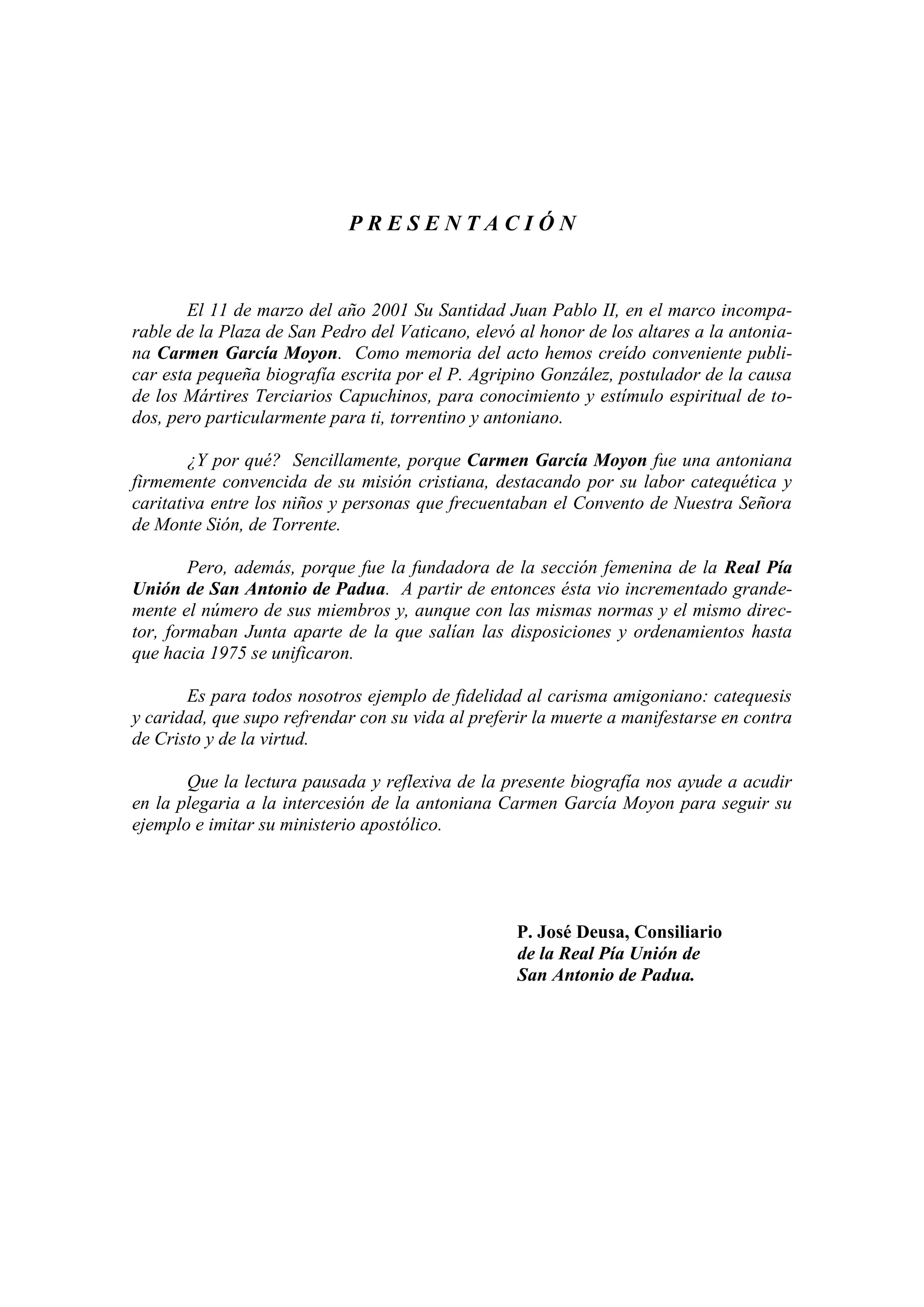 Biografia de carmen garcia moyon. p. agripino | PDF