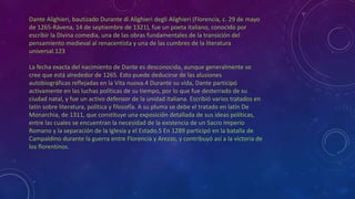 Biografia de dante alighieri | PPTX