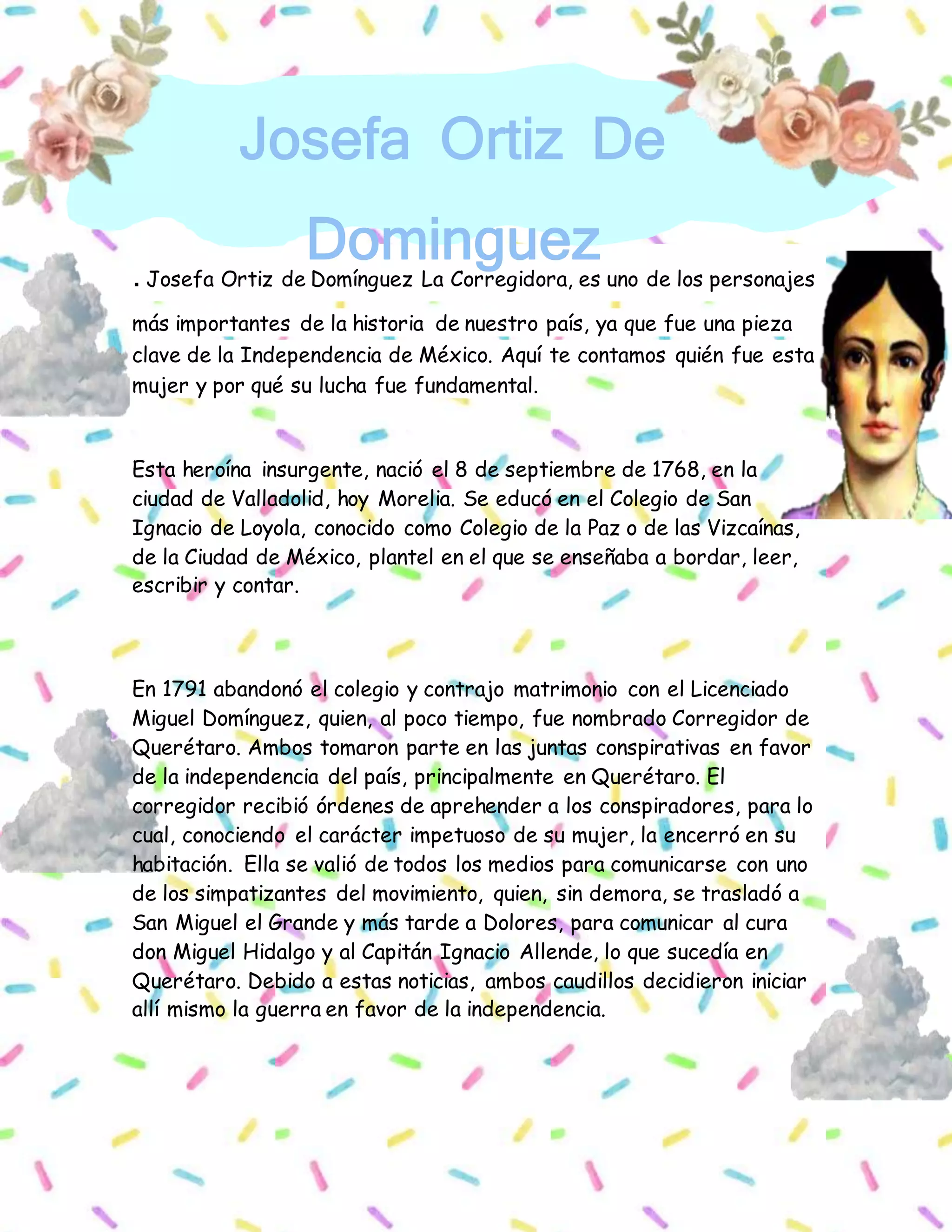 Biografia de josefa ortiz de dominguez | DOCX