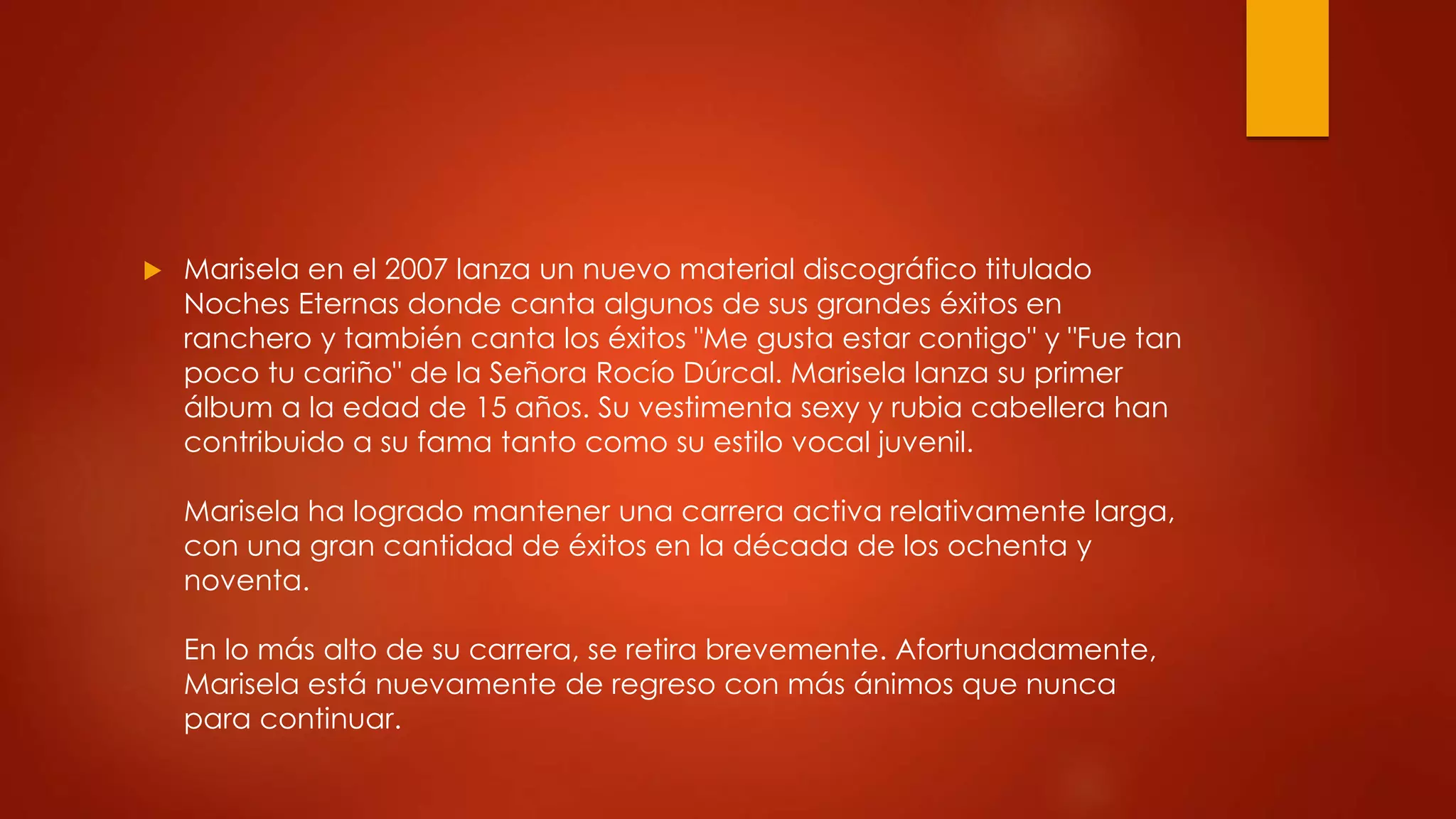 Biografia de la cantante marisela esqueda | PPTX
