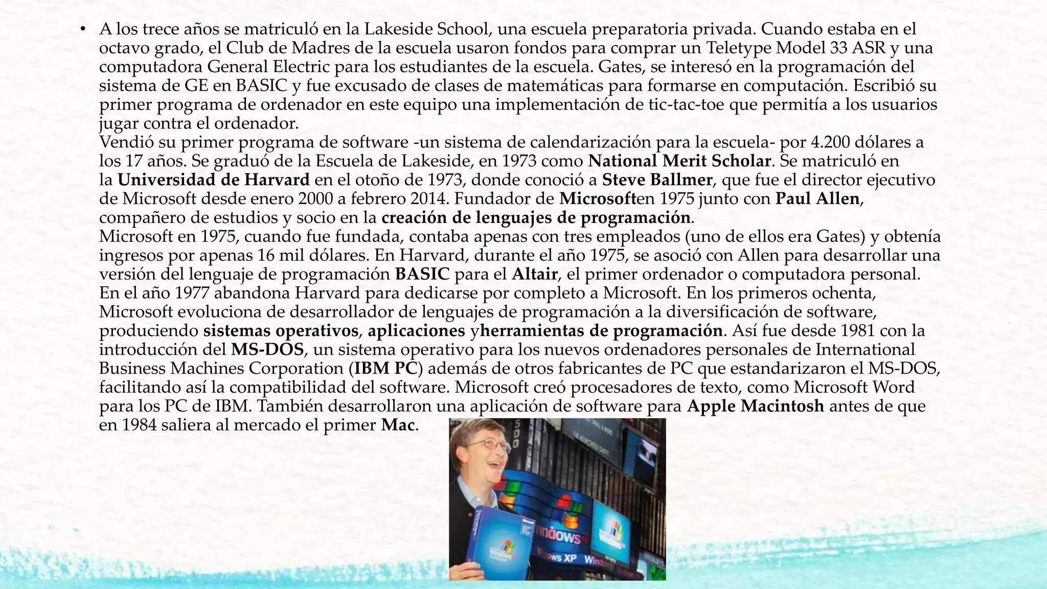Biografia de linus torvalds y bill gates | PPTX