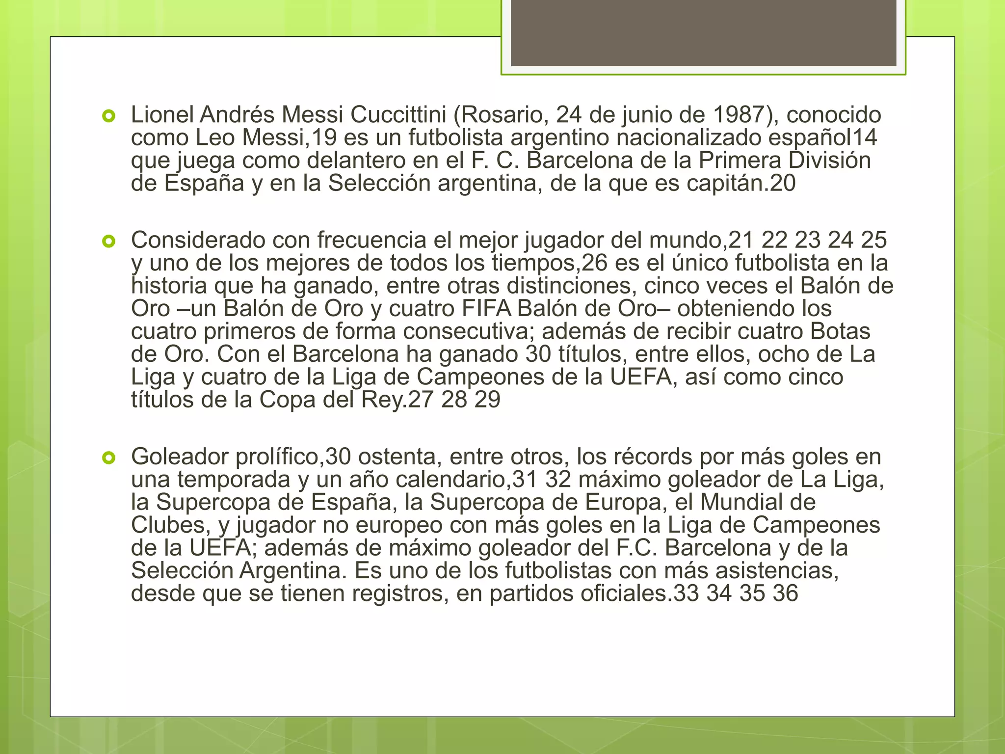 Biografia de lionel messi | PPTX | Soccer | Sports