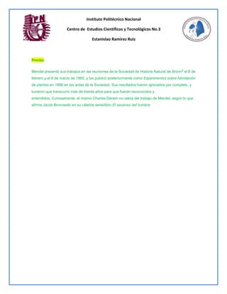 Biografia de mendel | DOCX