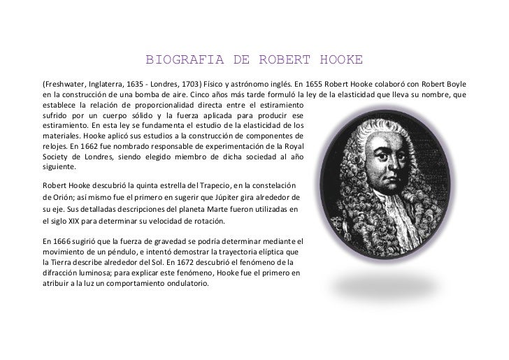 Biografia de robert hooke Biografia de robert hooke