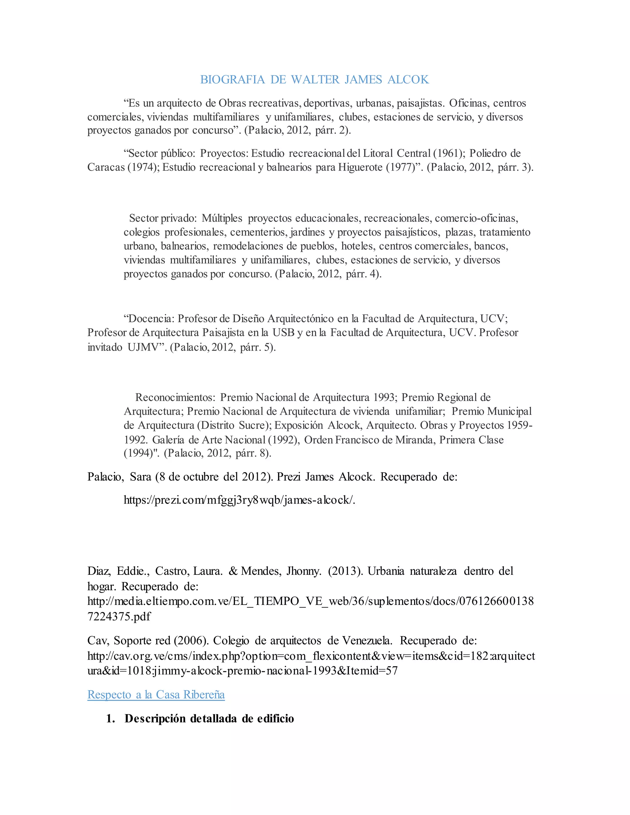 Biografia de walter james alcok | DOCX