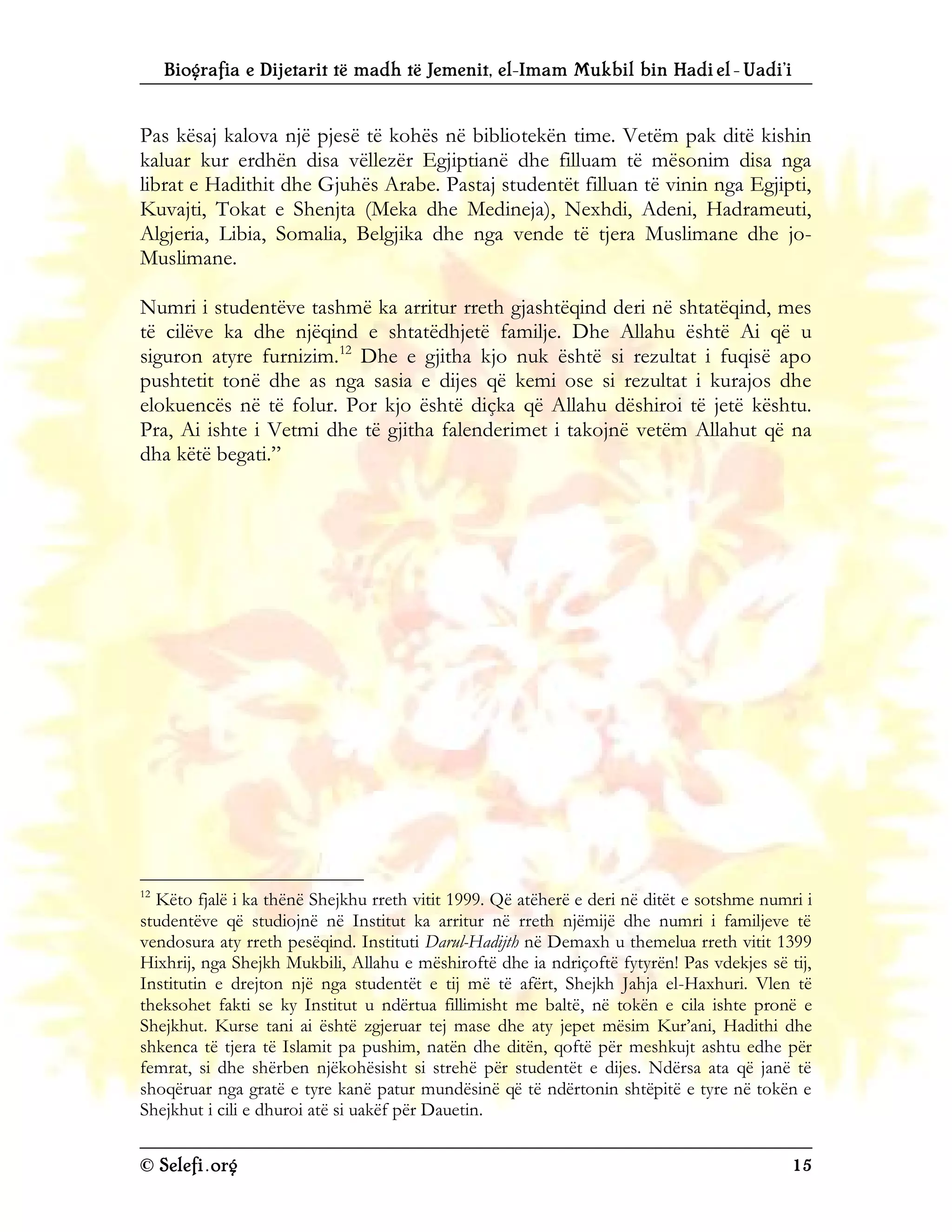 Biografia e dijetarit të madh të Jemenit - Mukbil bin Hadi | PDF